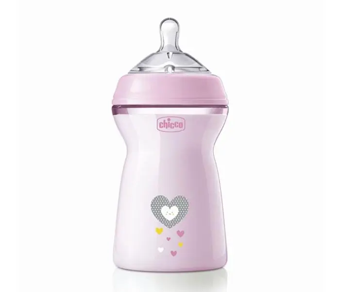 Chicco Nf Plastična flašica za devojčice, 330ml, 6m+, Roze