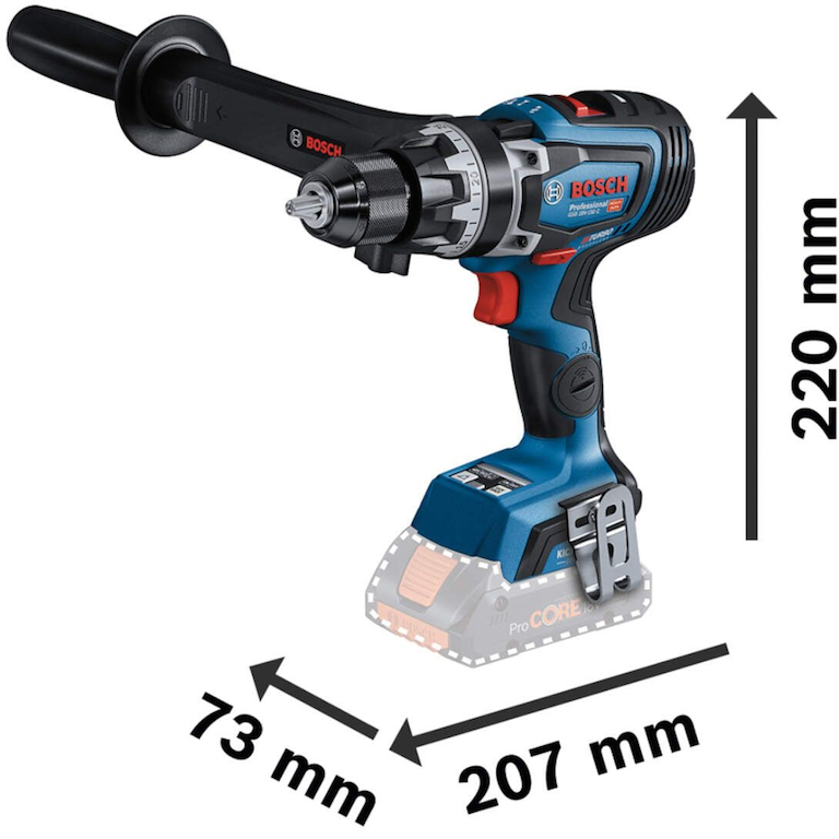 Bosch – Akumulatorska vibraciona bušilica GSB 18V-150 C + 3x PC 18V 8.0 Ah + GAL 1880 CV + L-BOXX – 0615A5002Y