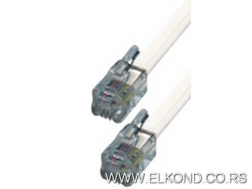 PRODUŽNI KABEL PTT 5M 6/4 BELI