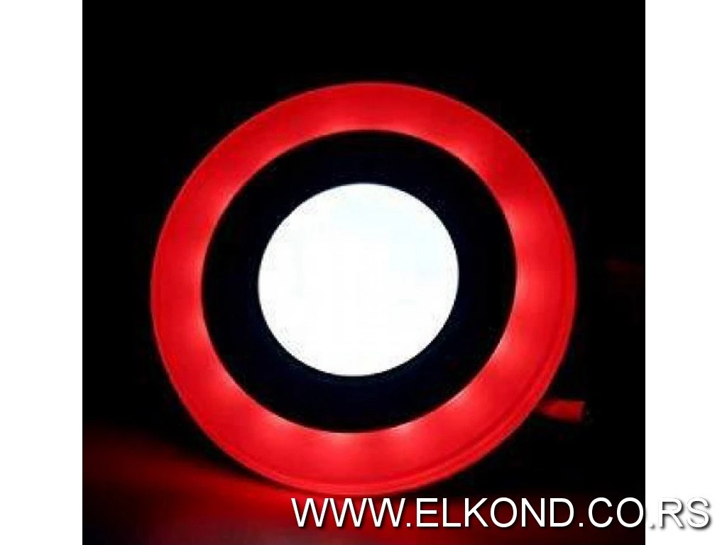 LED PANEL 3+3W 6500K CRVENA OKRUGLI UGRADNI