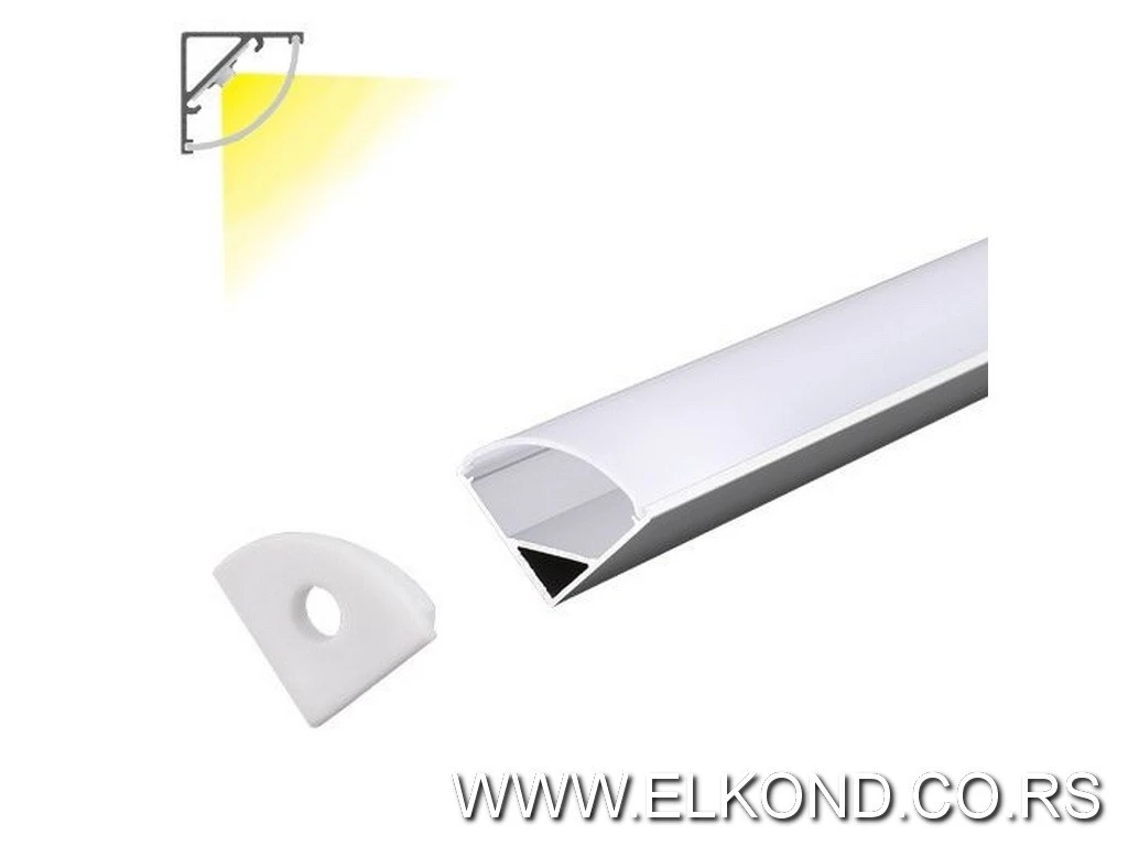 ALU PROFIL SET ZA LED TRAKE 16X16X2000MM MITEA