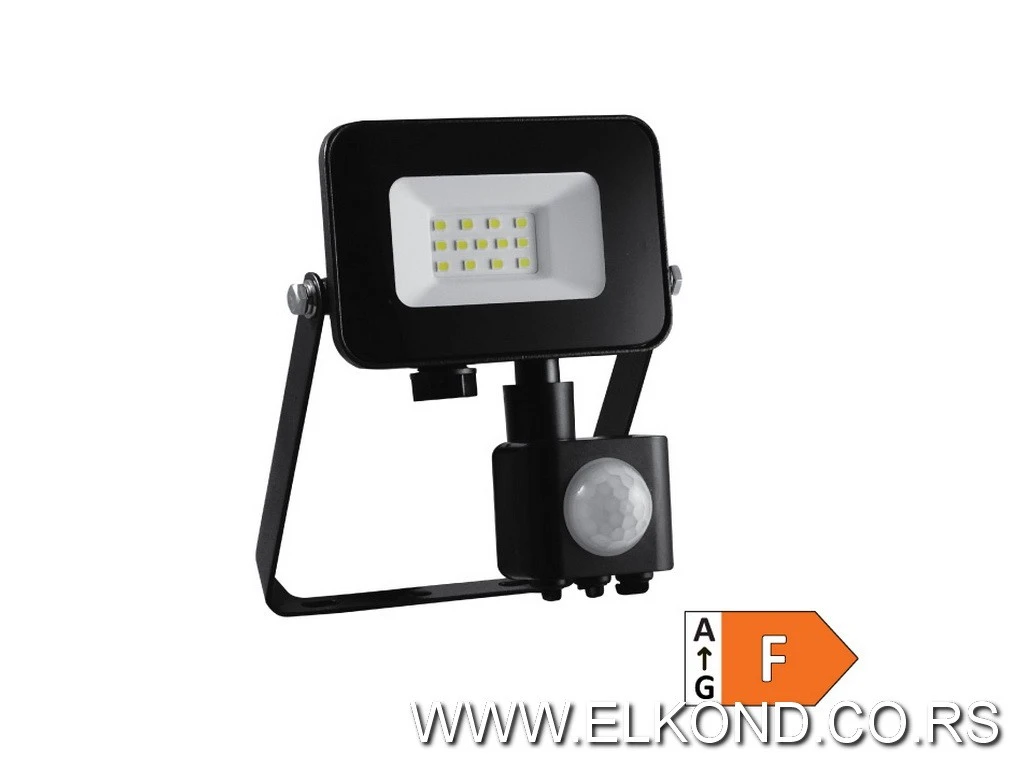 LED REFLEKTOR 10W SA SENZOROM PROSTO CRNI
