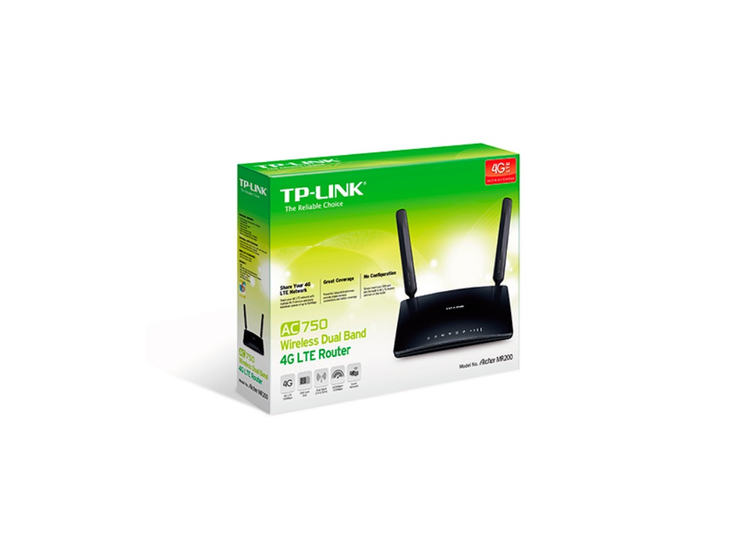 Bežični ruter TP-LINK ARCHER MR200 Wi-Fi/AC750/433Mbps/300Mbps/4G LTE/SIM/1xWAN 3xLAN/2 antene