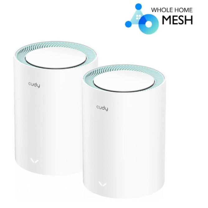 Cudy M1300 2-pack AC1200 Dual Band 2.4Ghz+5Ghz WiFi MESH, GiGABIT, 4x Antena 16MB/128DDR