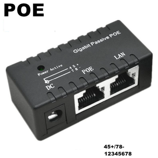 POE-INJ-4811 Gembird 48V/1A 130W, 1000mbps Passive POE injector od 5~48V, konektor 5.5x2.1mm