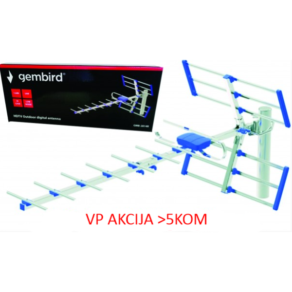 GMB-2814R ** Gembird Antena digital HDTV Loga UHF, F-Konektor, 84cm, dobit 12dB aluminium(kutija)737