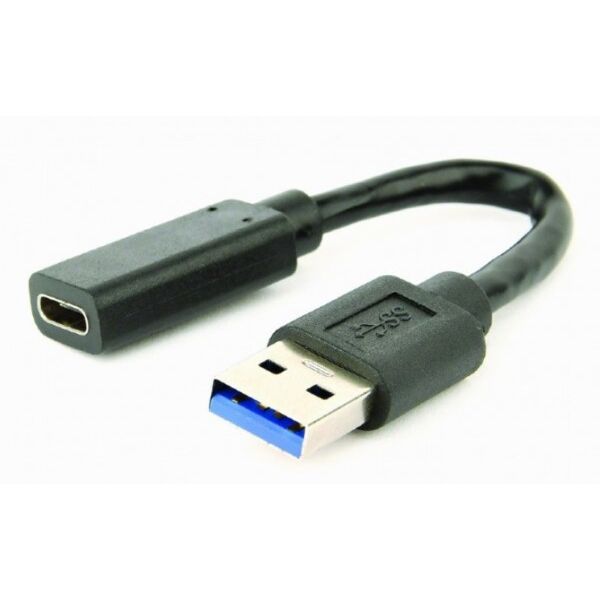 A-USB3-AMCF-01 Gembird USB 3.1 AM to Type-C female adapter cable, 10 cm, black