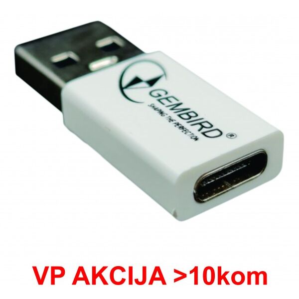 CCP-USB3-AMCM-0M** Gembird USB 3.1 AM to Type-C female adapter cable, White (Alt.A-USB3-AMCF-01, 79)