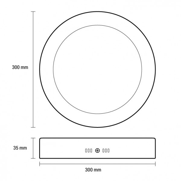 LED okrugla nadgradna panel svetiljka 24W 3000K dnevno svetlo 300mm LNP-O-24/WW