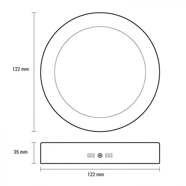 LED okrugla nadgradna panel svetiljka 6W 6400K dnevno svetlo 122mm LNP-O-6/W