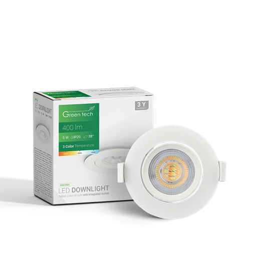 LED SPOT UGR 5W GREENTECH 3CCT 3000-4000-6500K DWX-5WH BELI SA ZAKRETANJEM