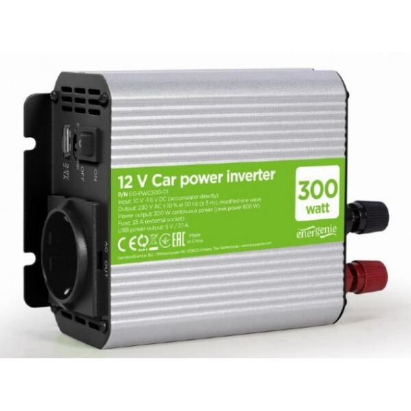 EG-PWC300-01 Gembird 12V Auto inverter DC/AC 300W+USB port