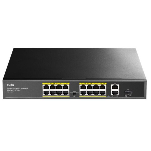 Cudy FS1018PS1 16-Port 10/100M PoE+Switch, 1Gbit Uplink + 1Gbit Combo SFP Port, 200W( PFS4218-16ET-