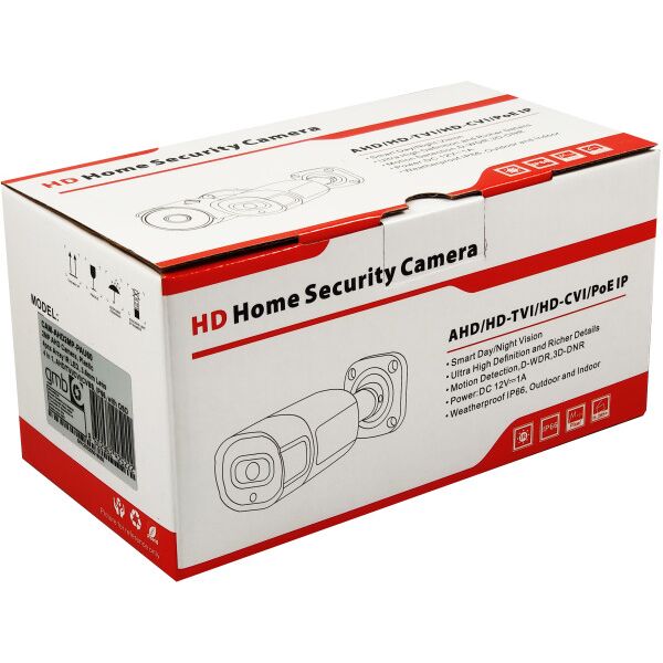 CAM-AHD2MP-PAU60 GMB BULLET kamera 2 mpix B/W 30M IR LED 4 In 1, AHD/TVI/CVI/CVBS, IP66, 3.6m