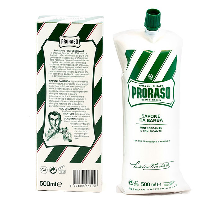 Proraso krema za brijanje u tubi - eukaliptus & mentol - 500ml