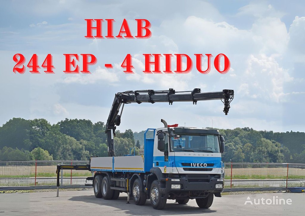 IVECO TRAKKER 410* HIAB 244 EP-4 HIDUO+FUNK /8x4 kamion s ravnom platformom