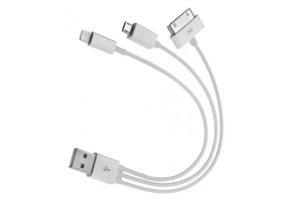 Horizons Kabl USB 2.0 na microUSB + lightining 3 u 1 - Beli