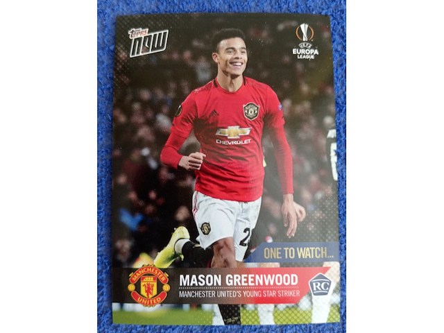 2019/20 Topps Now Mason Greenwood RC