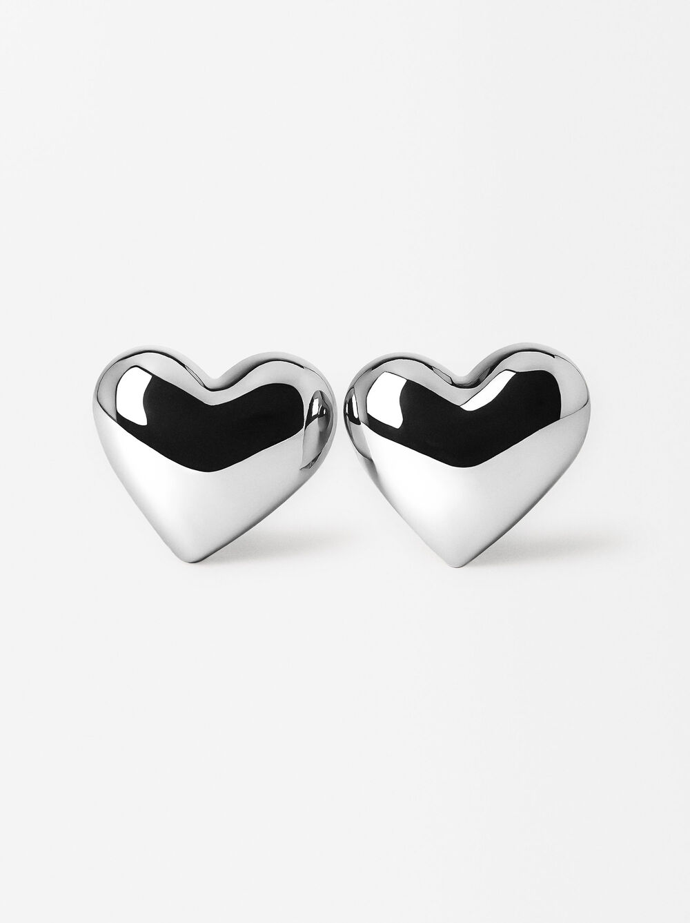 Silver Maxi Heart Earrings