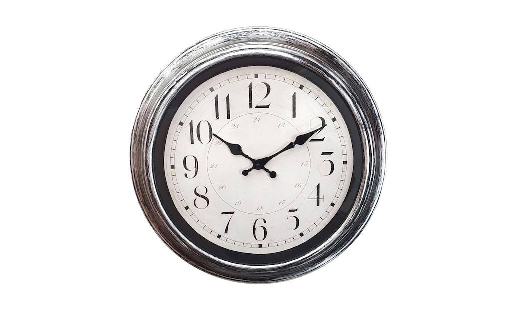 Zidni sat Horloge D40cm srebrni