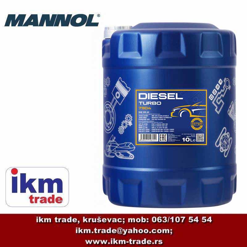 MANNOL DIESEL TURBO 5W40 7904 10L