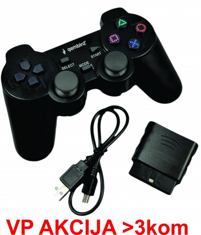 JPD-THRILLERSHOCK 3 Gembird Bezicni gamepad sa dvostrukom vibracijom, PS2 / PS3 / PC