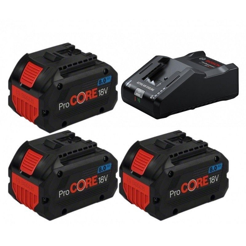 Starter Set Bosch 18V akumulator ProCORE 3 x 8.0Ah + punjač GAL 18V-160