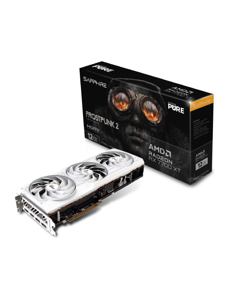 SAPPHIRE AMD Radeon PURE RX 7700 XT 12GB 192bit Frostpunk 2 Edition 12GB (11335-08-50G) bela grafička karta