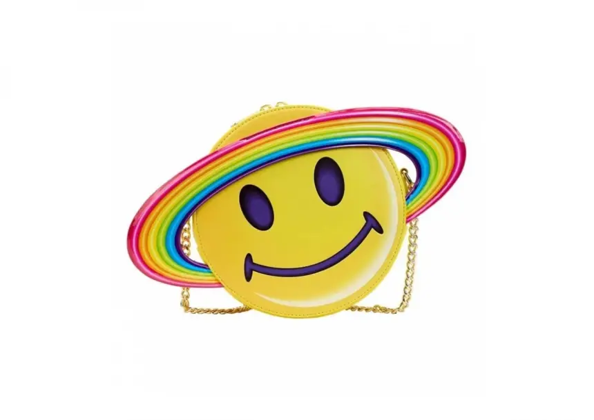 Lisa Frank Yellow Rainbow Ring Saturn Cossbody Bag