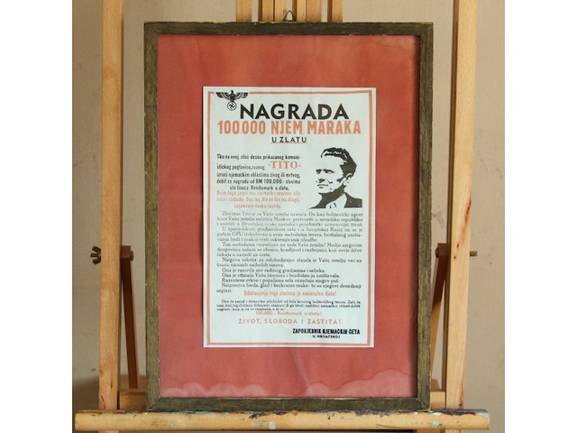 Poster / Letak - nagrada 100.000 DM TITO 30,5cm x 41,5c