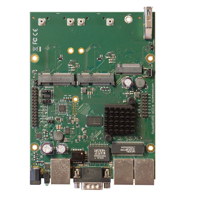 MikroTik RouterBoard RBM33G – 3 x Gigabit 10/100/1000Mb/s LAN/WAN (1xPoE in), 2 x miniPCIe (za 3G/LTE modeme ili wireless), 1xUSB (za 3G/LTE modem ili storage), CPU 880MHz, 256 MB RAM, dim. 105x15...