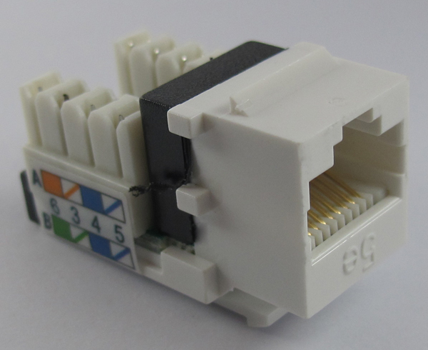 Modul RJ-45 UTP kat. 5E – Krone LSA IDC reglete, 1000BASE-T & 2.5GBASE-T, T568A/B (UKJ-IDC-C5E)