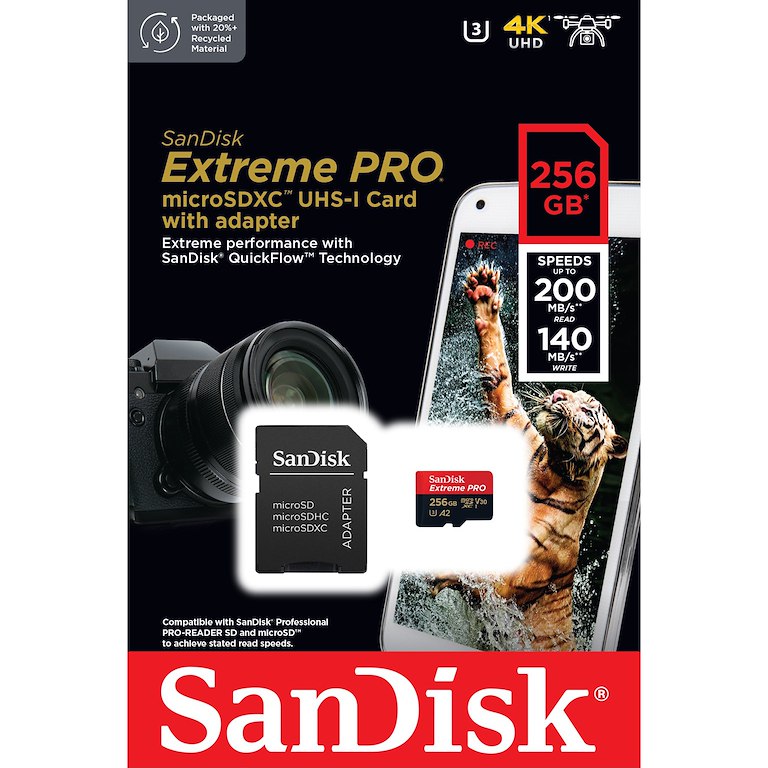 SanDisk Extreme PRO microSDXC UHS-I 256GB 200MB/s (SDSQXCD-256G-GN6MA)