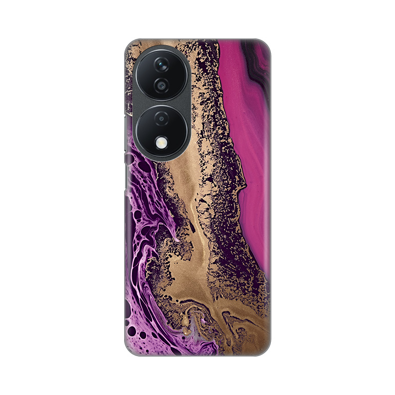 Zastitna silikonska maska (futrola) PRINT - Huawei Honor X7b Purple Gold Marble