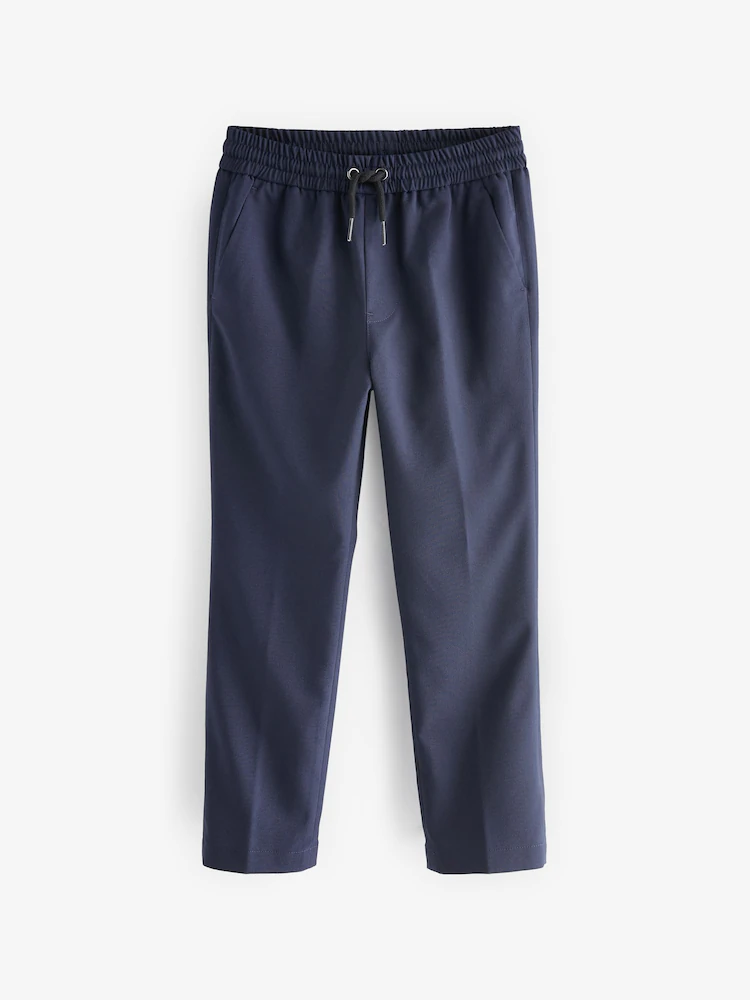 Blue Pull On Waist Suit Trousers (12mths-16yrs)