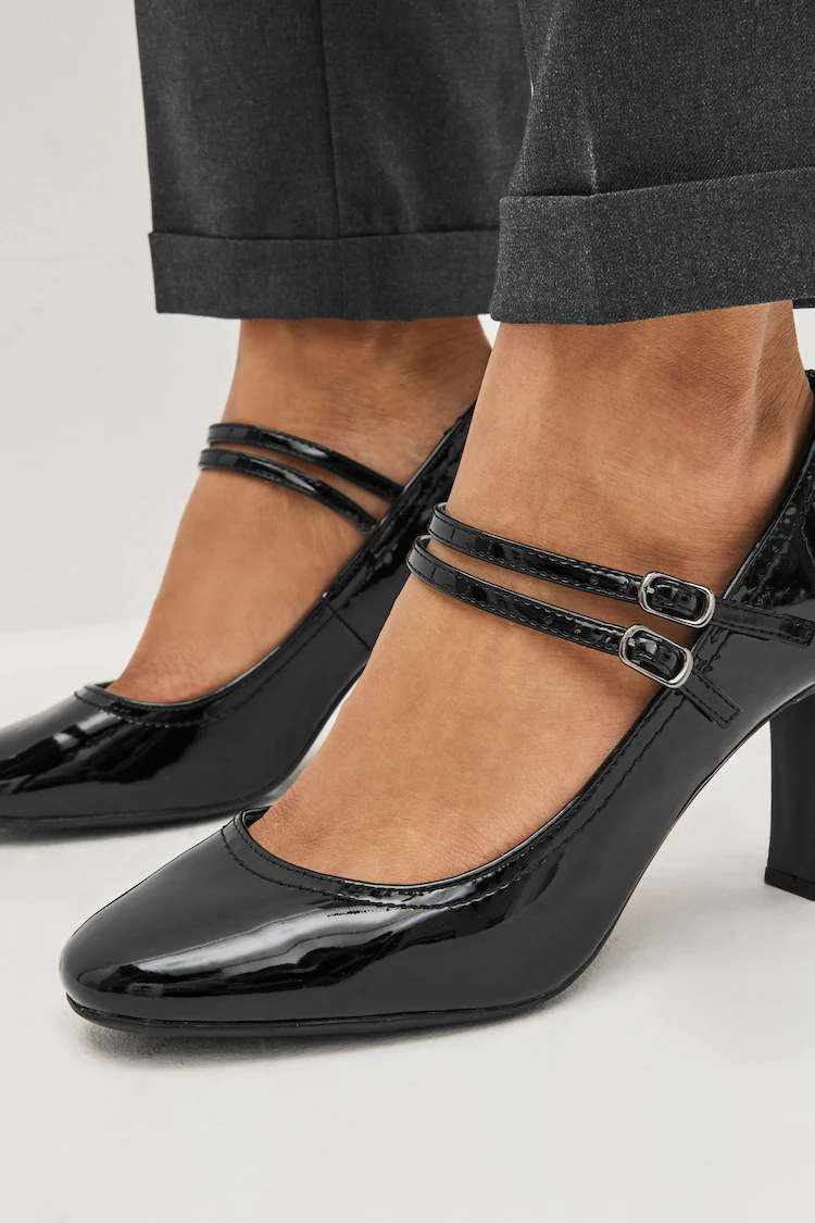 Black Patent Standard/Wide Fit Forever Comfort® Mary Jane Shoes