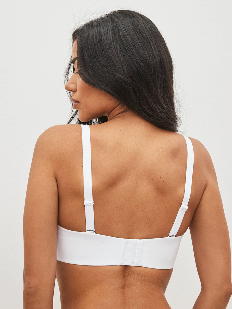 White DD+ Non Pad Minimise Strapless Bandeau Bra