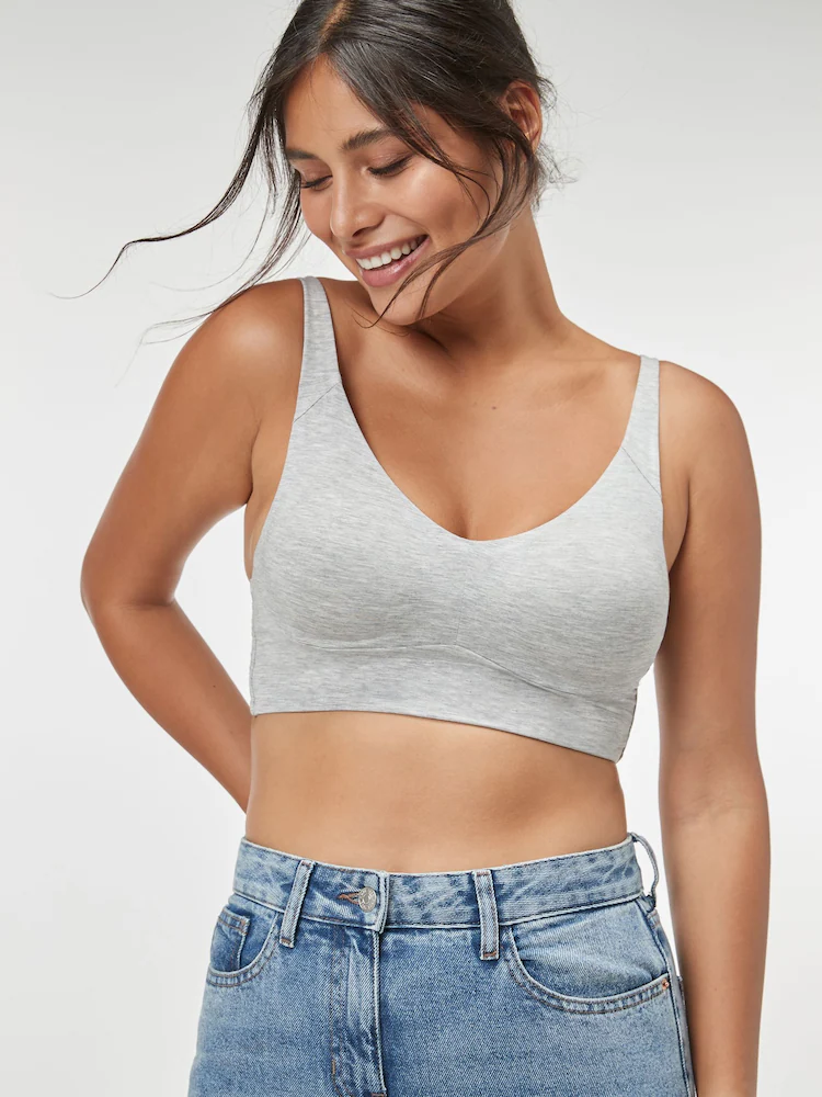 Grey Marl Pad Non Wire Forever Comfort® Non Wire Longline Bra