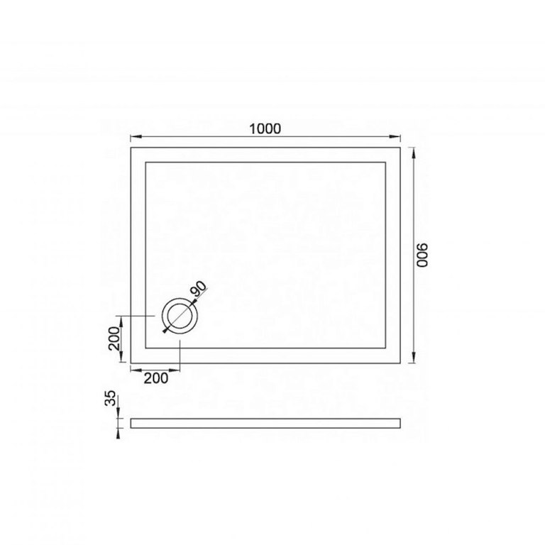 TUŠ KADA 90X100 35mm C-11-1090