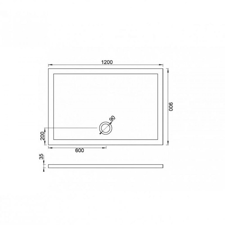 TUŠ KADA 90X120 35mm C-11-1290