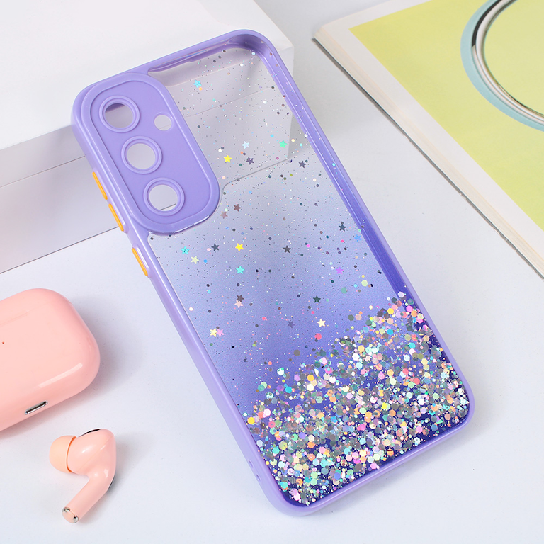 Zastitna maska (futrola) okvir Glitter - Samsung A356B Galaxy A35 5G ljubicasta