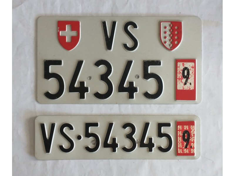 tablice stare auto VS 54345 VALIS - SWISS