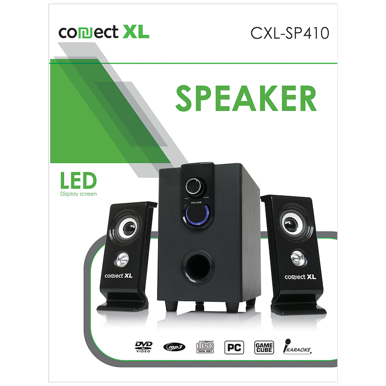 Connect XL Zvučnik, set, 2.1, AC 220V, crna boja – CXL-SP410