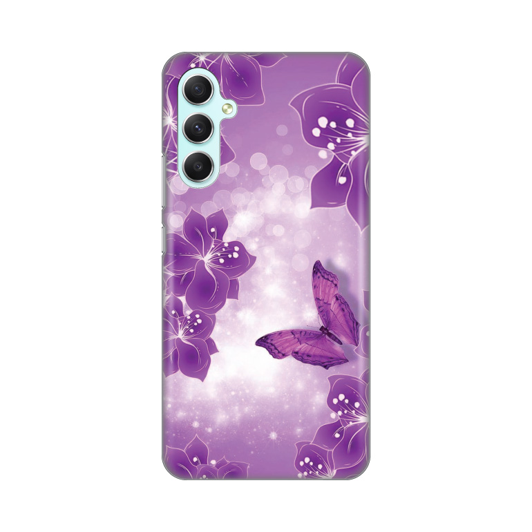 Zastitna silikonska maska (futrola) PRINT - Samsung A346 Galaxy A34 5G 5G Butterfly And Flowers