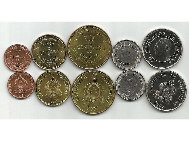 Honduras 1985 - 2007. UNC set kovanica