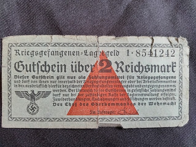 Nacisticki bon 2 Reichsmark