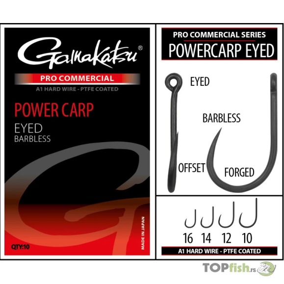 Gamakatsu Pro-C Powercarp Eyed A1 PTFE BL