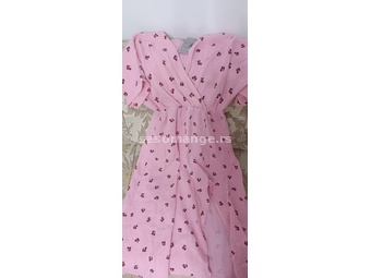 Roze pamucna haljina na tresnjice ,slic
