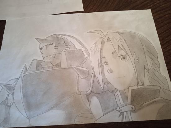 alphonse i edward fullmetal alchemist anime crtez