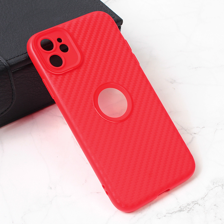 Zastitna maska (futrola) Carbon Stripe - iPhone 11 6.1 crvena
